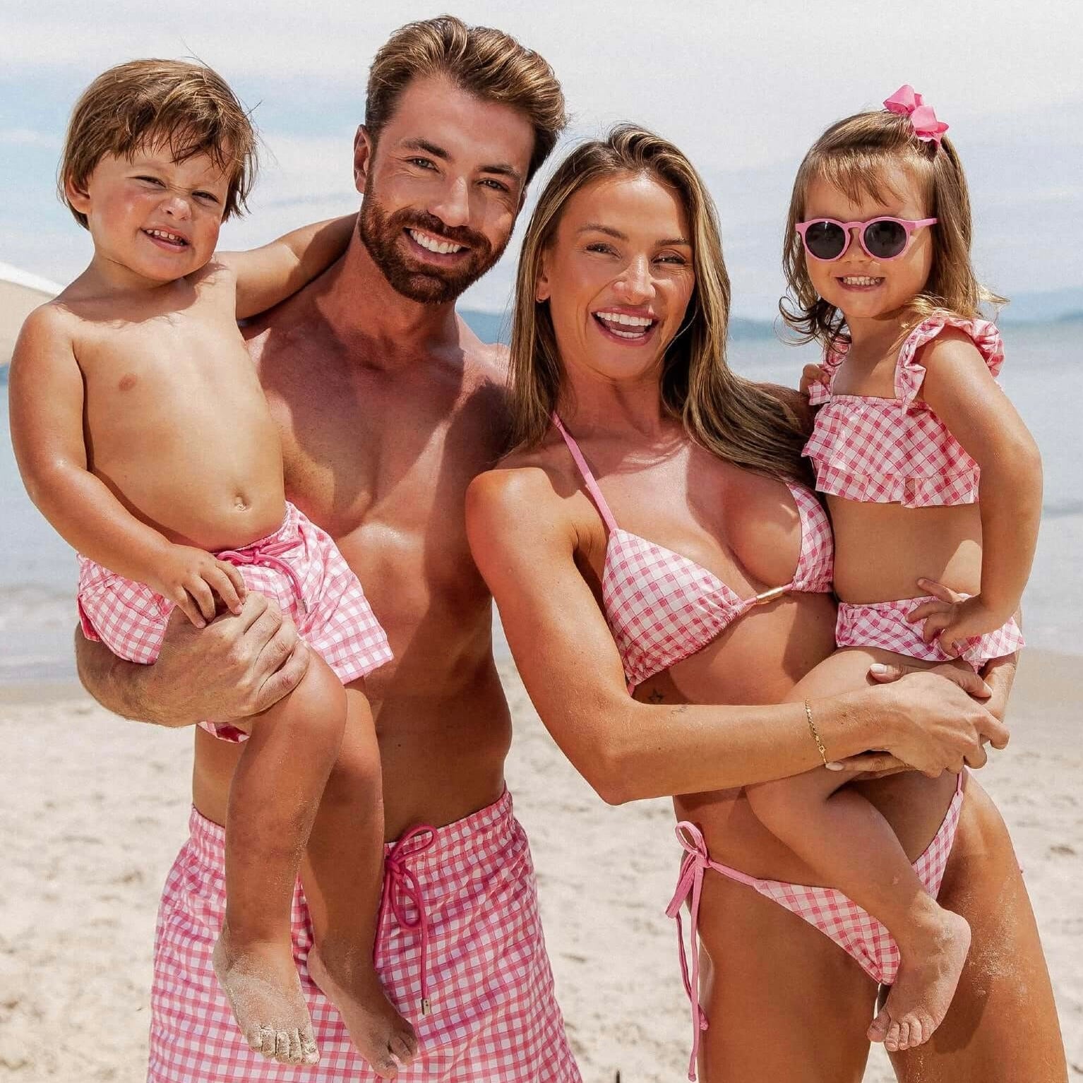 Kit Família Vichy Rosa | Lili Sampedro | Moda Praia Família