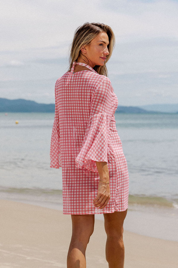 Saída Aurora Vichy Rosa| Lili Sampedro | Moda Praia Brasil